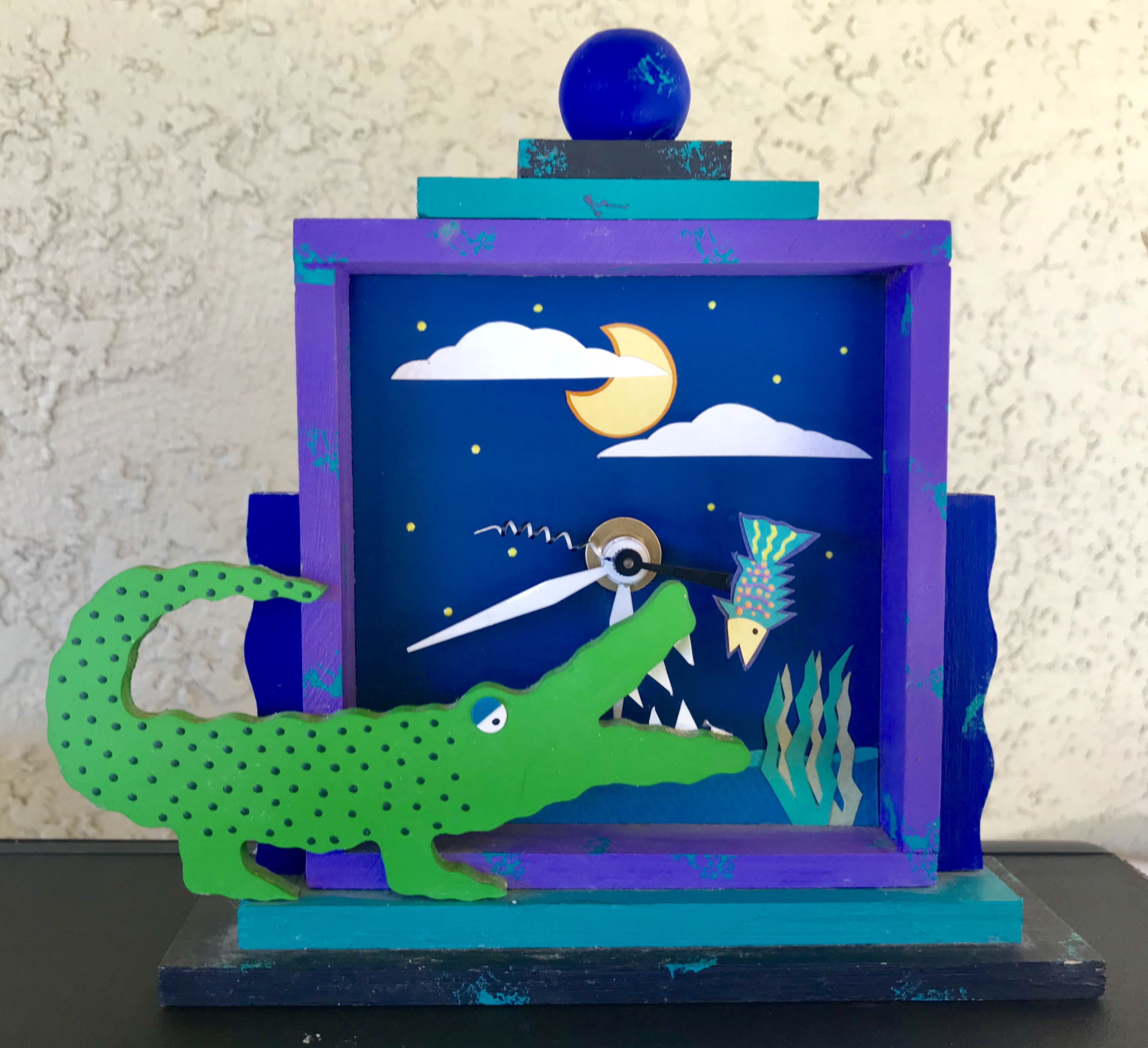 Alligator Clock-By Libby Hodges Purchased in Miami, FL., 1998 ...